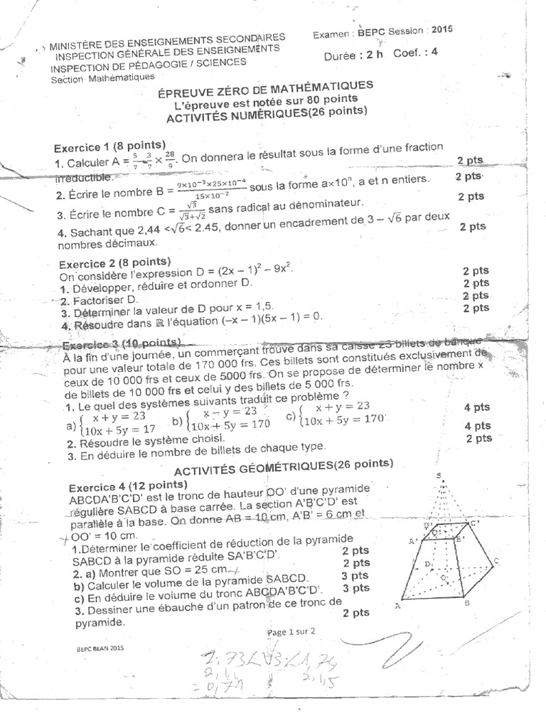 3è Bepc Zero 2015 PDF | PDF