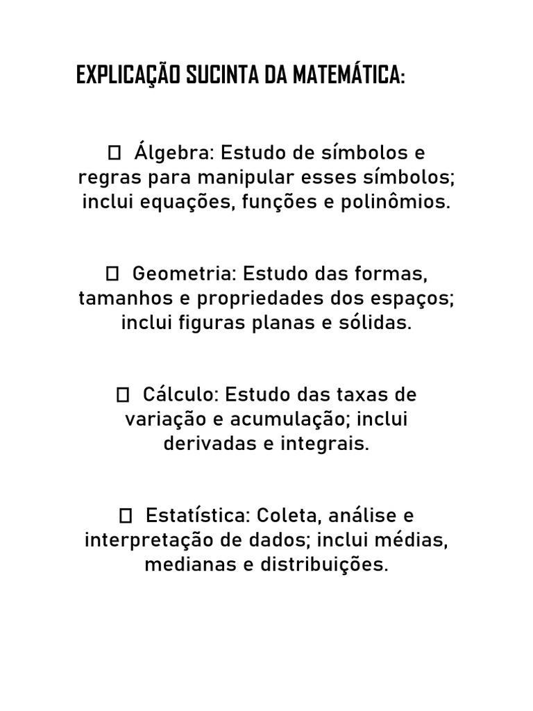 Fundamentos da Matemática: Álgebra, Geometria e Mais | PDF