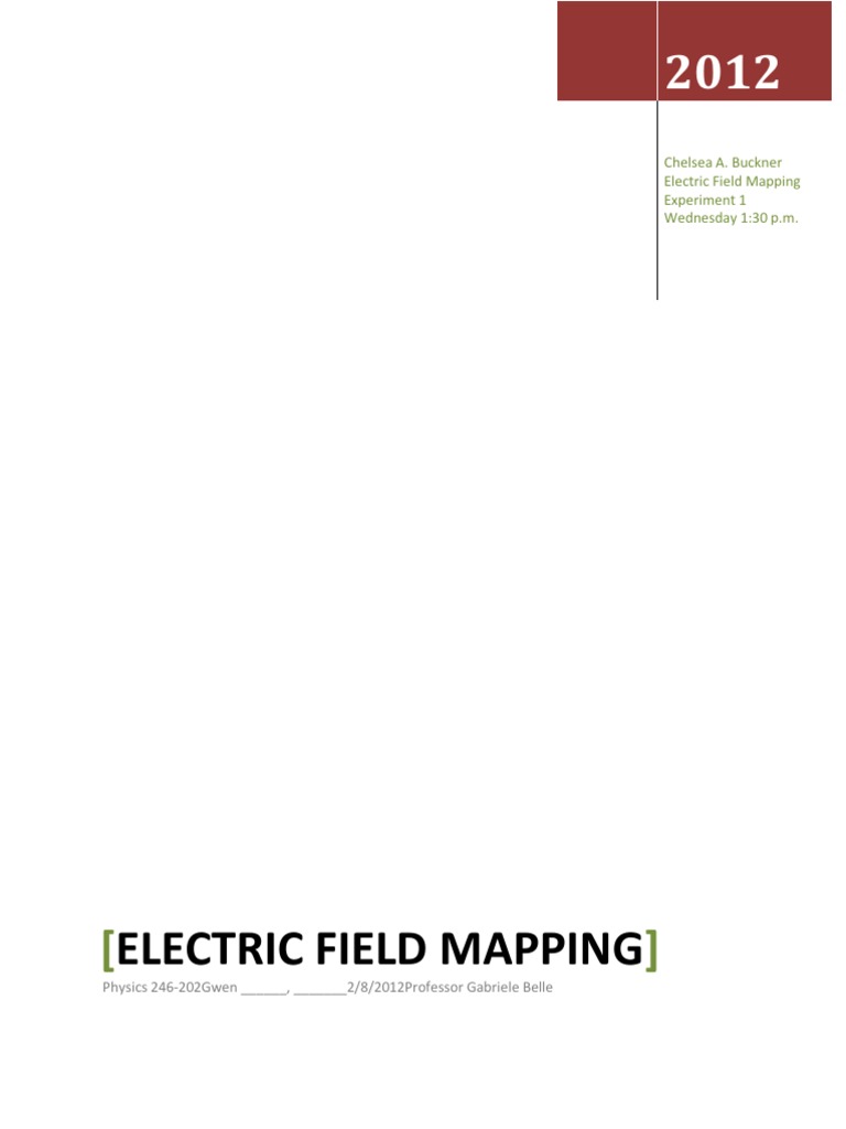 Electric Field Mapping Lab Report | PDF | Electric Field | Electric Charge
