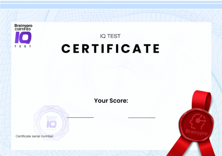 Iq Test Certificate (1) | PDF