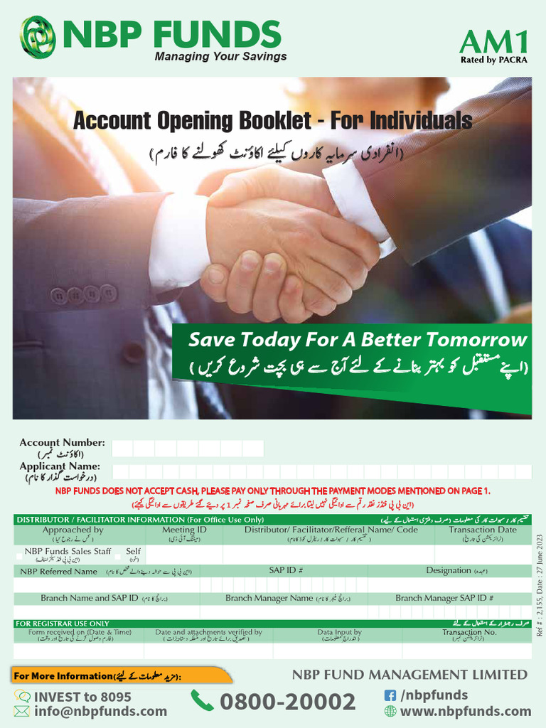 NBP Funds Individual Account Guide | PDF | Payments | Cheque