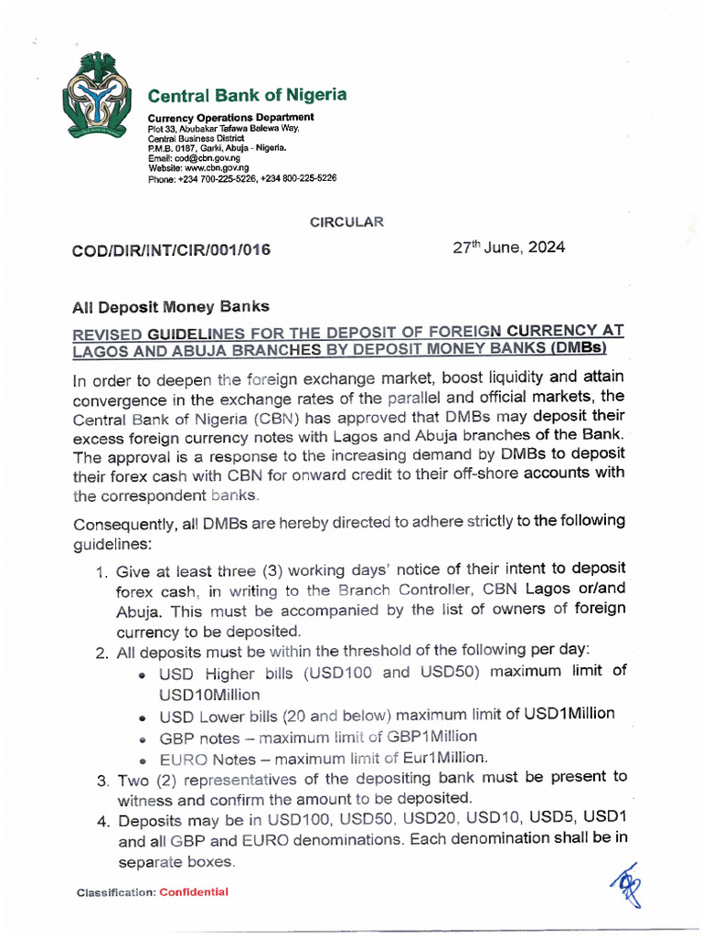 Revised Guidlines For Deposit of Foreign Currency | PDF