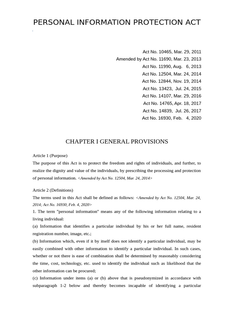 Personal Information Protection Act | PDF | Bankruptcy | Crimes
