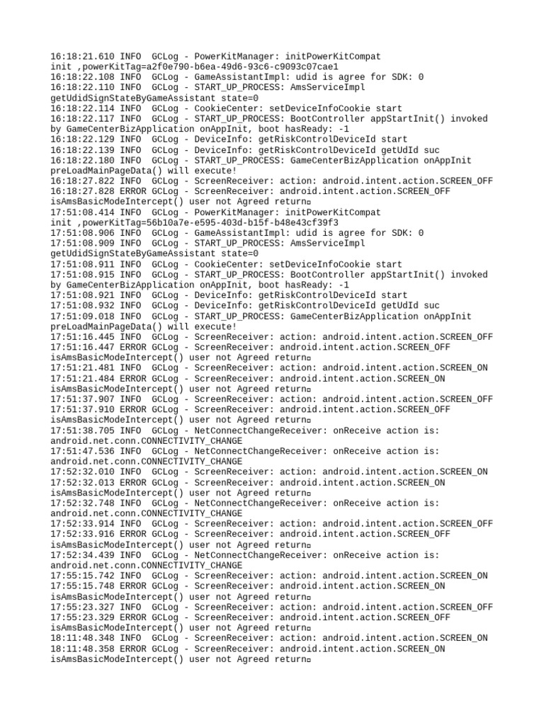GameCenter Startup Logs | PDF