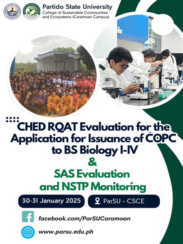 Programme CHED RQAT Evaluation For The Application For Issuance of COPC ...