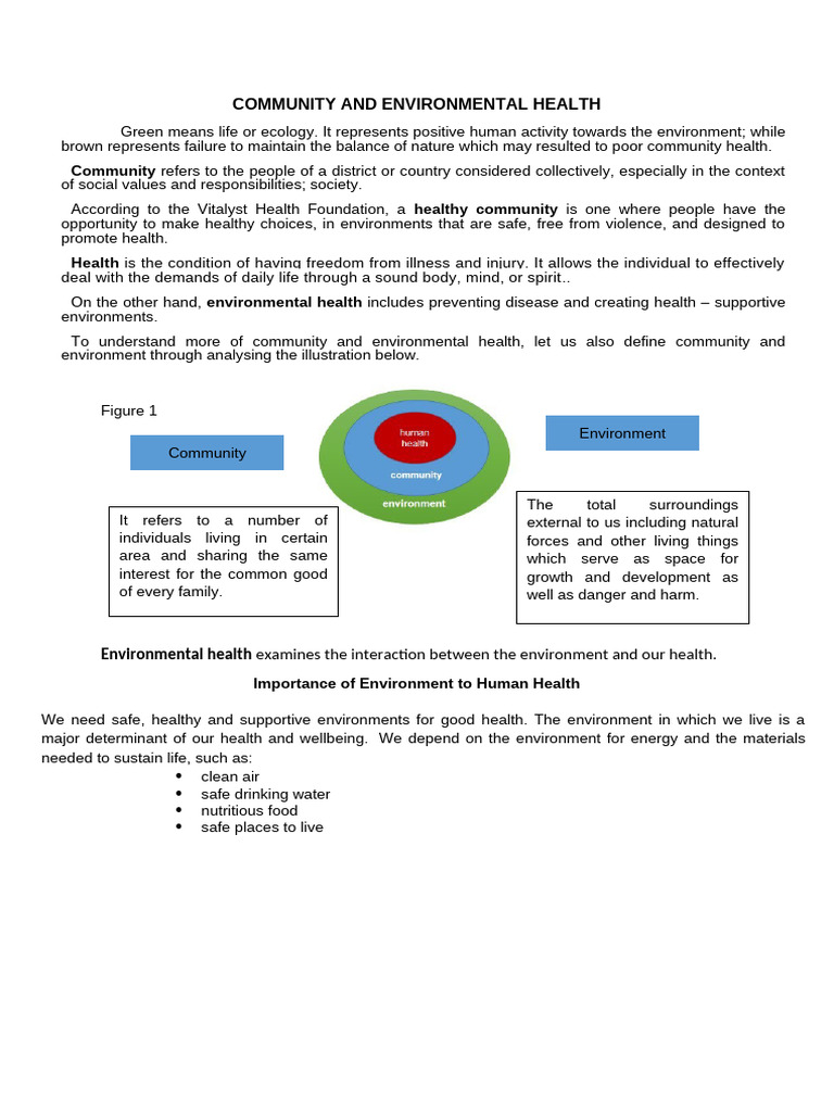 Community and Environmental Health | PDF | Environmental Health ...