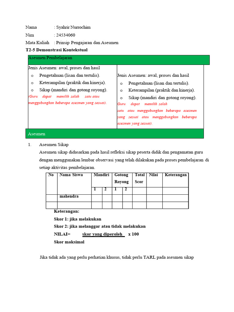 t2-5 Demonstrasi Kontekstual | PDF