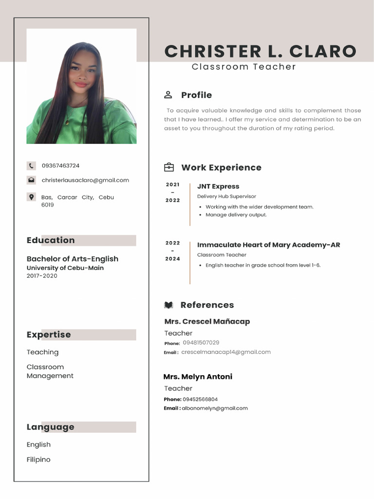 CLARO CV Resume | PDF