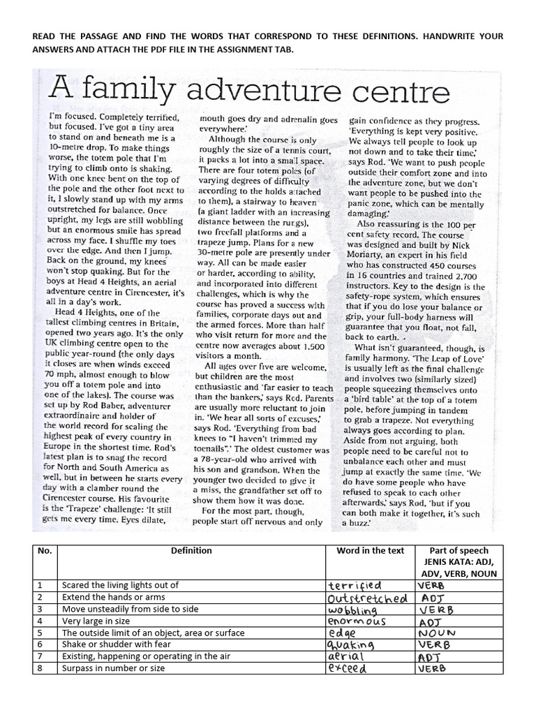 TP Review Reading 4 - Vocab Building | PDF