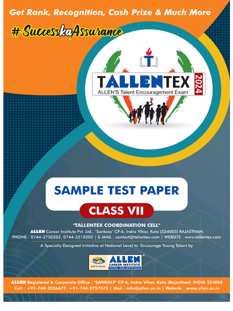 Tallentex Class 7 Exam Resources | PDF