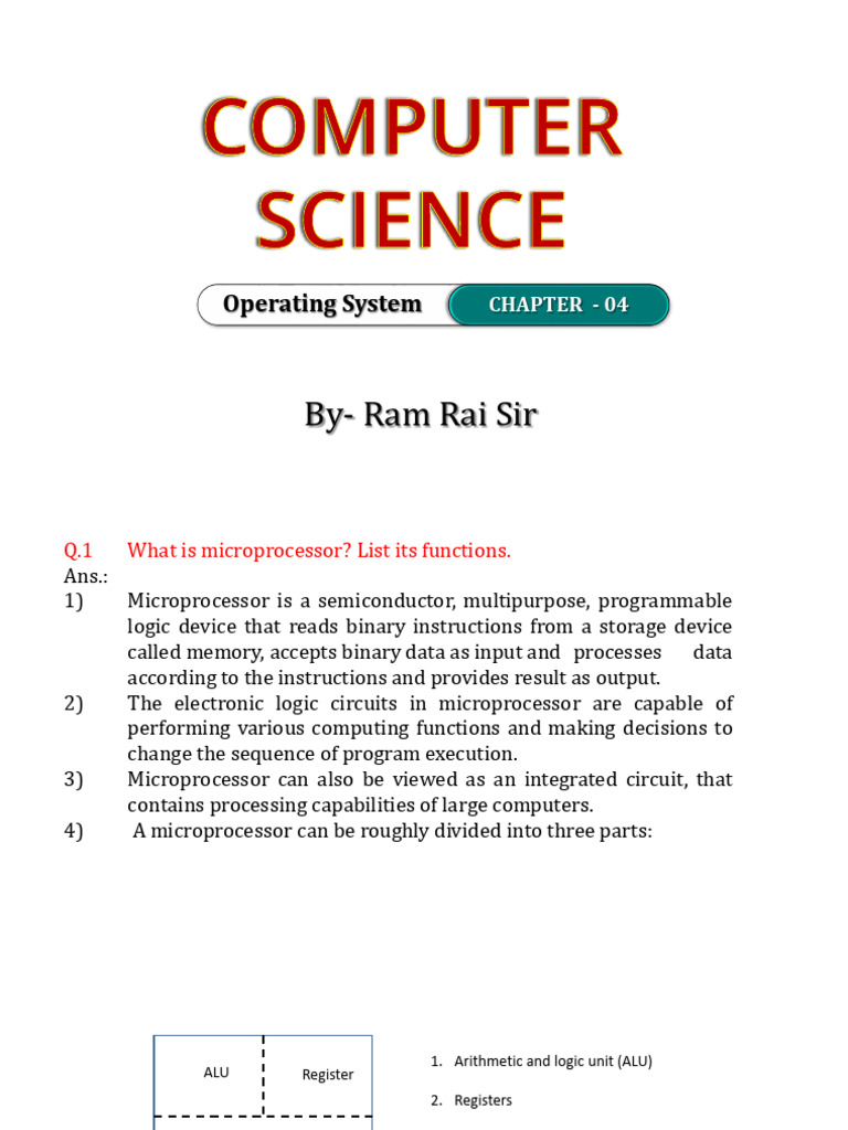 Lect 5 Introduction of Microprocessors and Organization of 8085 | PDF | Central Processing Unit ...