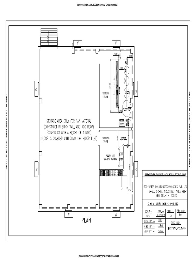 Tentative Equipment Layout For Ro Bottling Plant 18.12.2018 | PDF