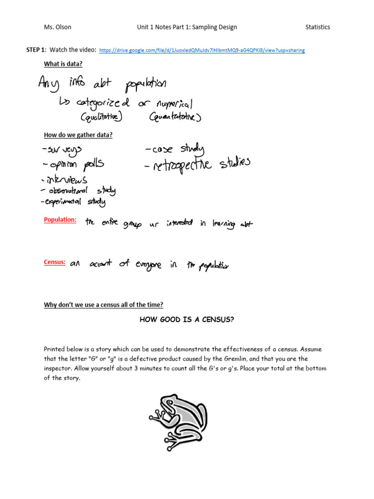 Notes Observational Studies Reg Stats | PDF | Sampling (Statistics ...