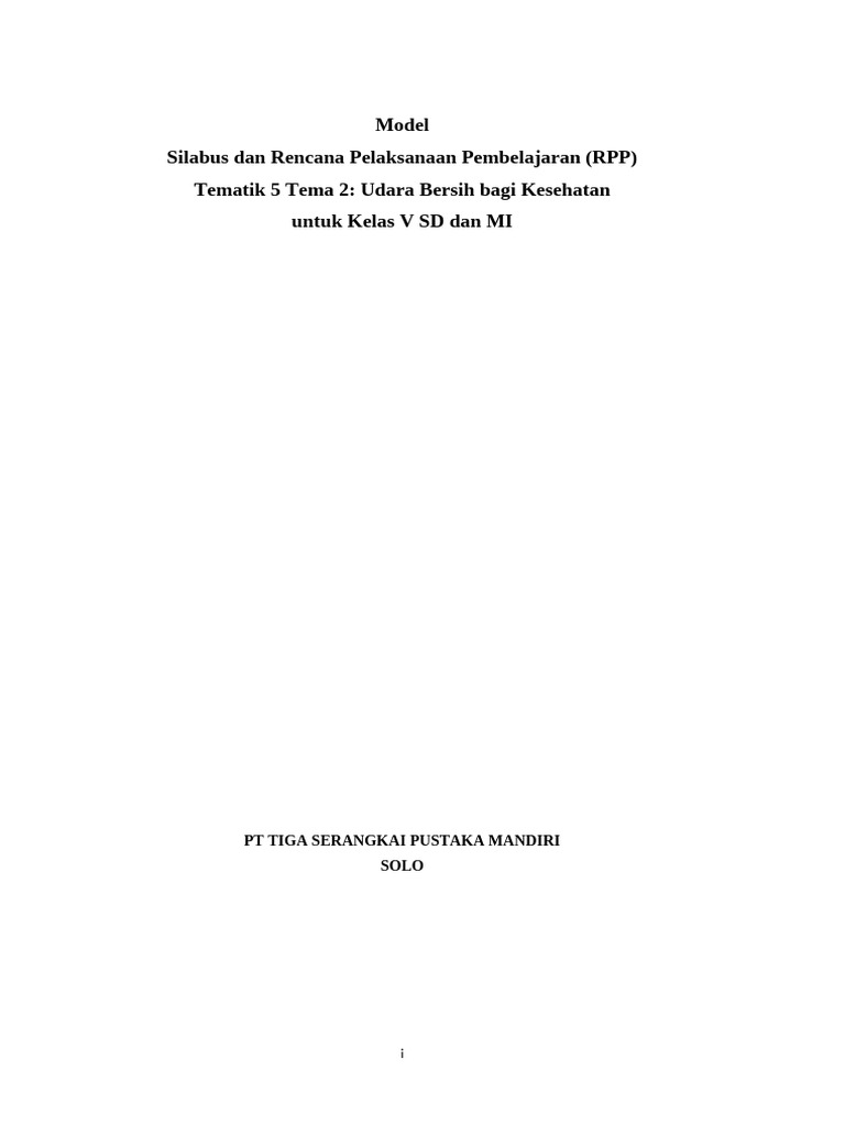 RPP Tematik SD 5 TM 2 RB | PDF