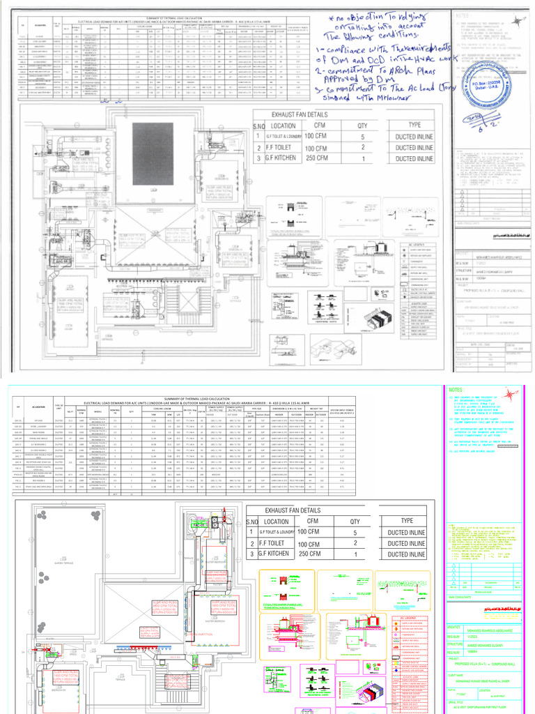 476 - AC Shop Drawing Approved With Notes | PDF | Duct (Flow ...