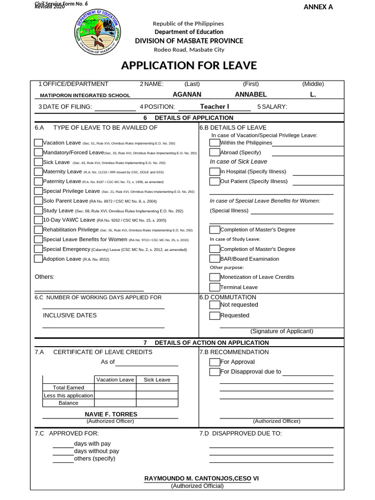 Leave Form | PDF | Parental Leave | Sick Leave