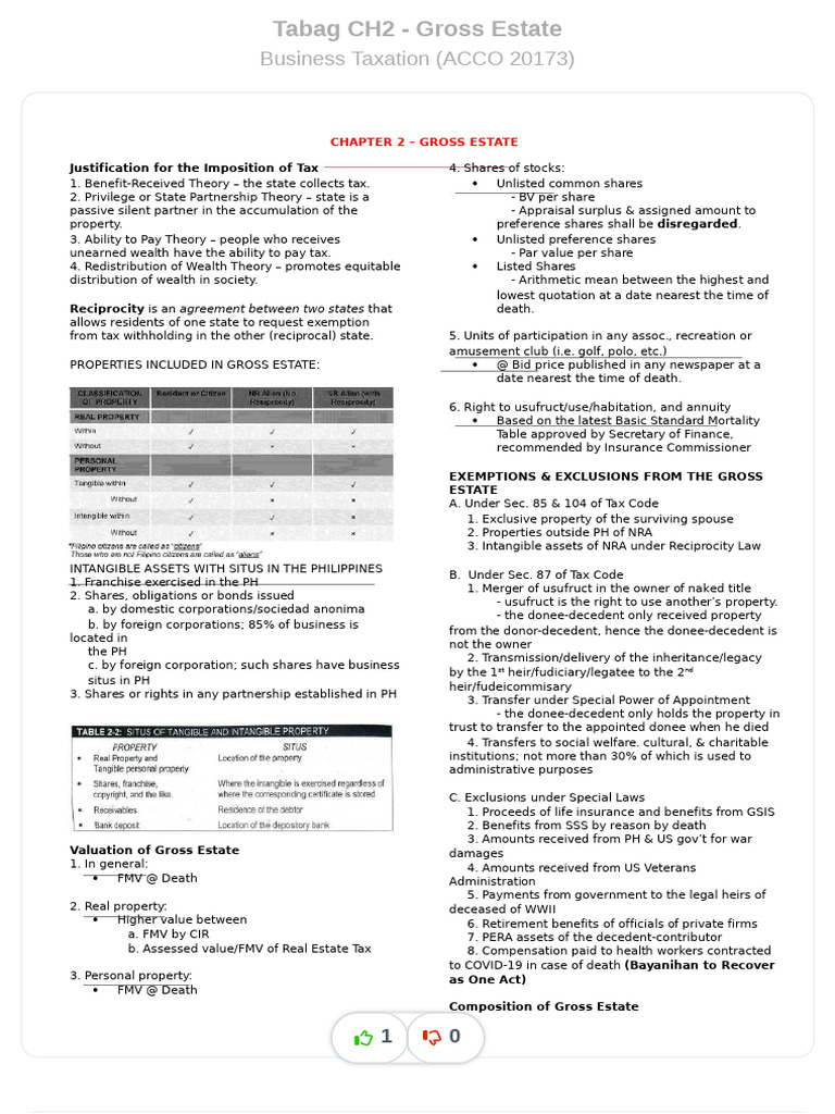 Gross Estate Taxation Overview | PDF | Taxes | Estate Tax In The United ...