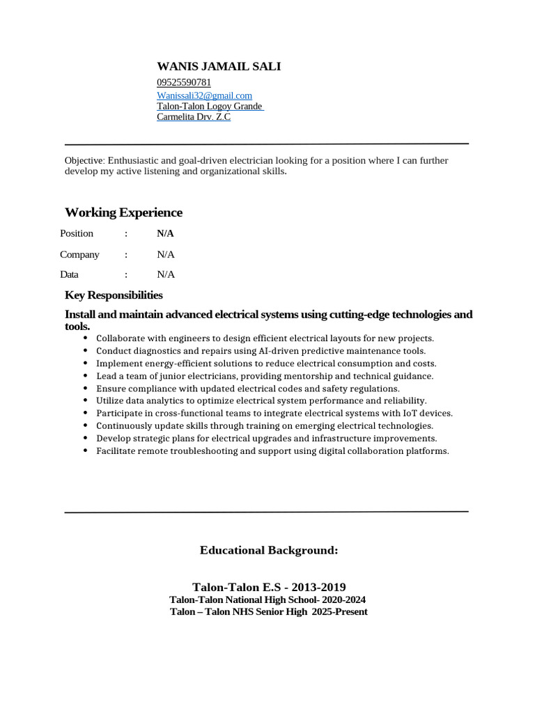WANIS RESUME | PDF