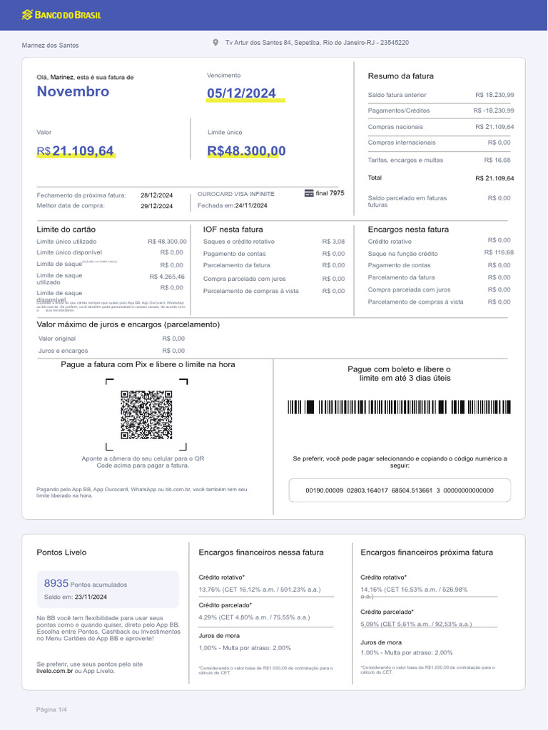 783197613-Fatura-OuroCard-Visa-Infinite | PDF