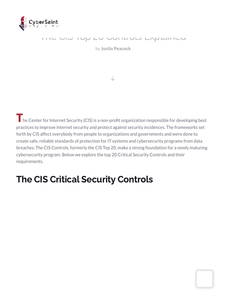 The CIS Top 20 Controls Explained | PDF | Security | Computer Security