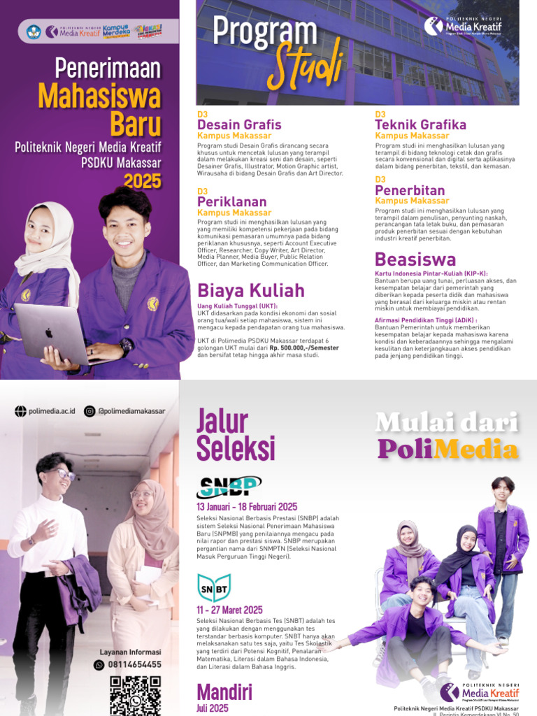 Penerimaan Mahasiswa Baru Polimedia 2025 | PDF