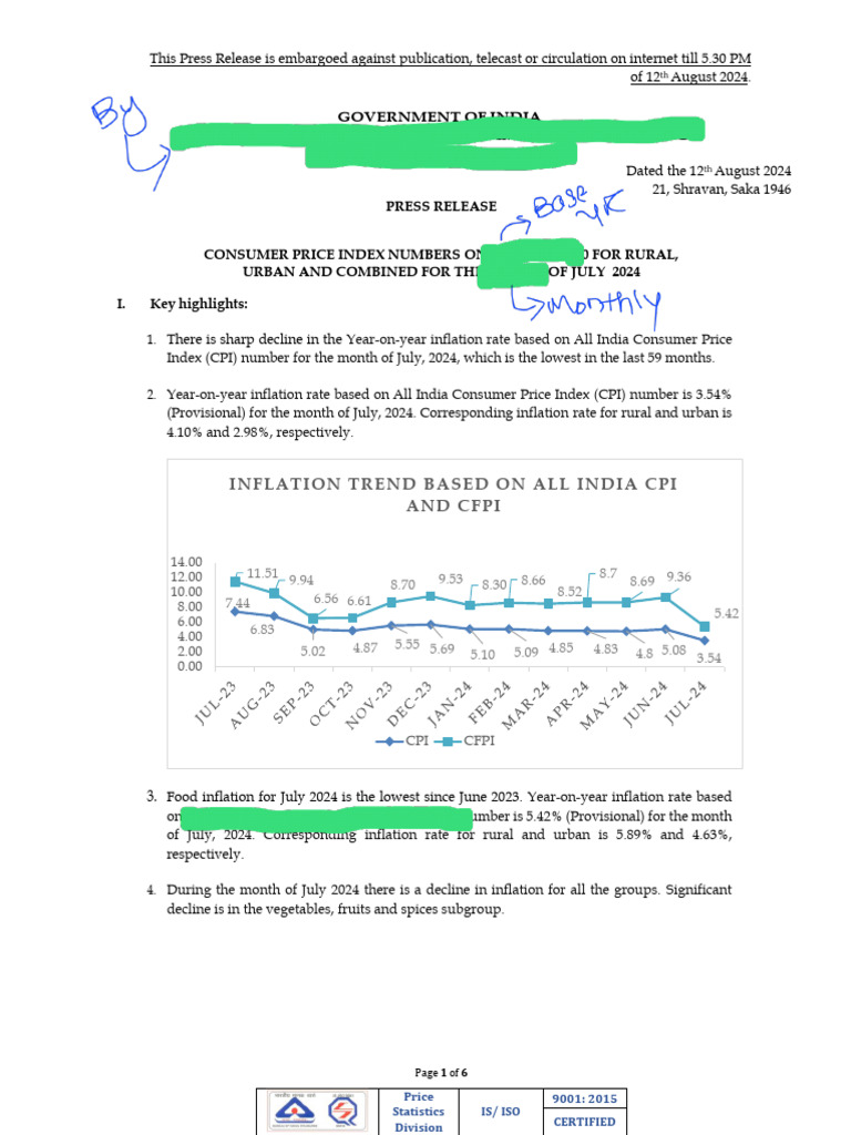 CPI PR 12aug24 240902 230044 | PDF | Foods