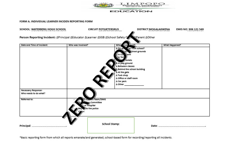 School Incident Reporting Form | PDF