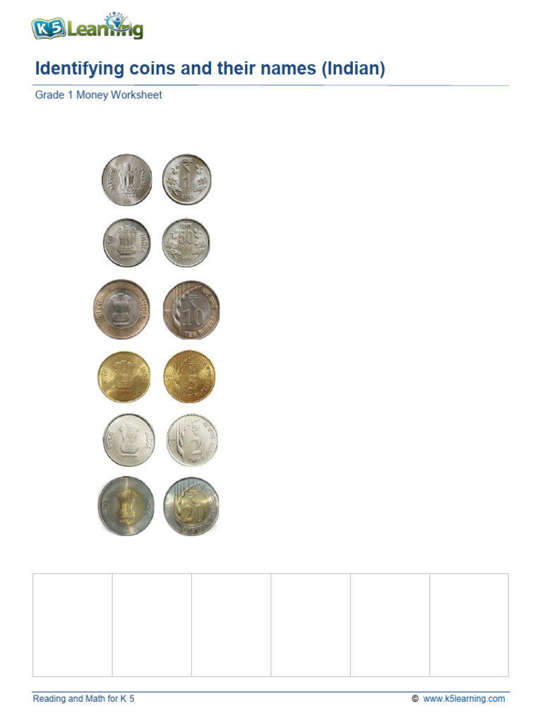 Grade 1 Money Match Coin Name Rupee 1 | PDF