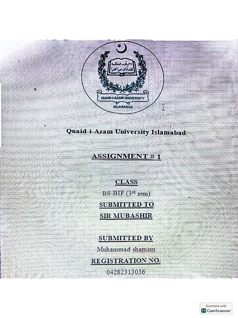 Muhammad Shamam Assignment | PDF