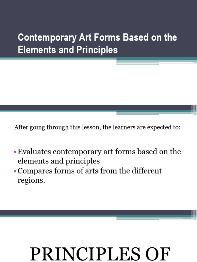 4 - Contemporary Art Forms Based On The Elements and Principles | PDF ...