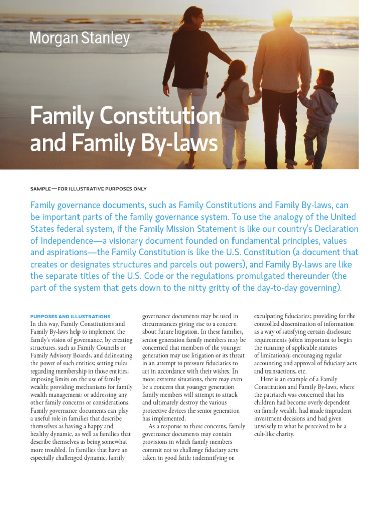 Family Constitution and Family by Laws-Output | PDF | Partnership ...