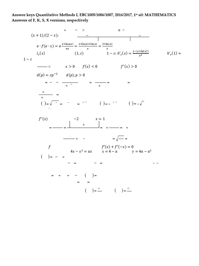 QM11stSit16AnswerKey%282%29 | PDF | P Value | Standard Deviation