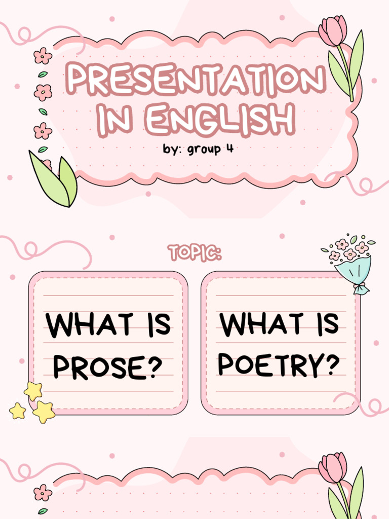 Pink Pastel Cute Illustration Presentation PDF | PDF | Poetry | Prose
