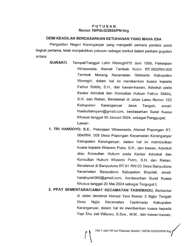 Salinan Putusan 10 PDT G 2024 PN KRG 241025 105424 | PDF