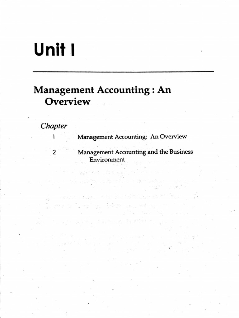 Ch1 Overview of Management Accounting | PDF