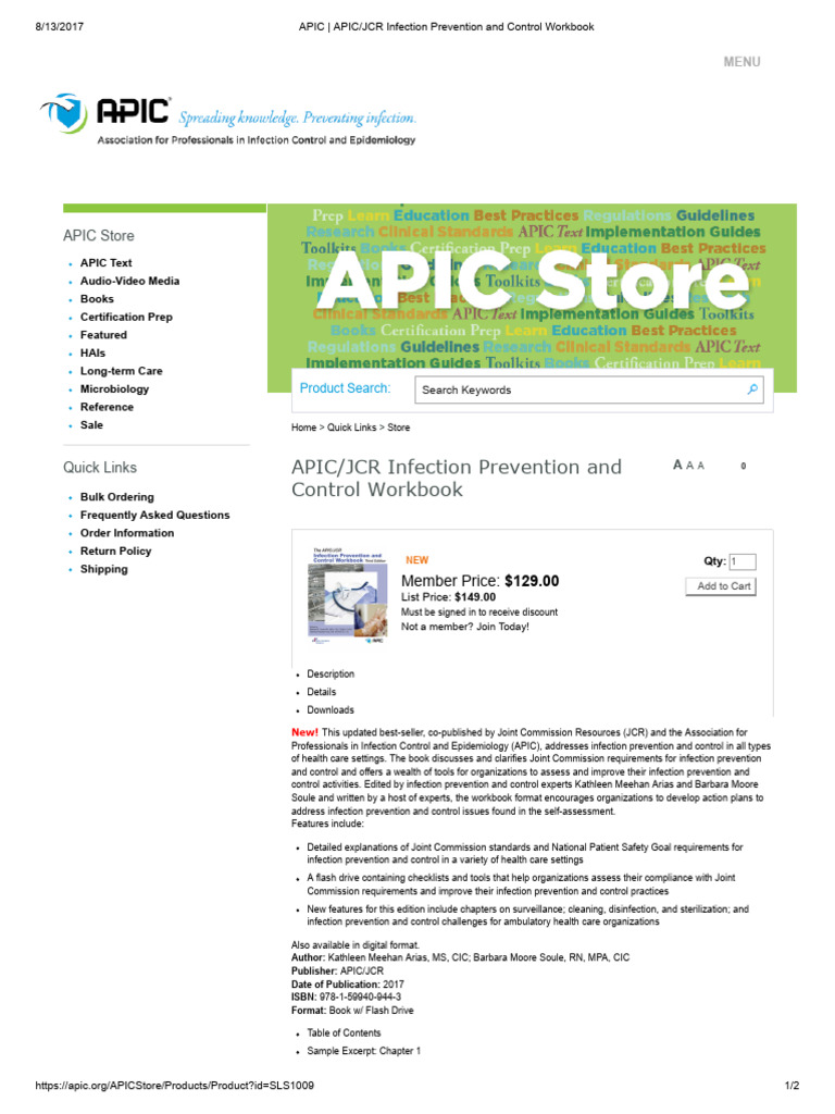 APIC Infection Control Workbook | PDF | Medicine | Health Care