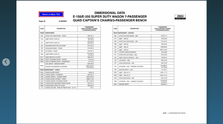 dimensional data e-150_e-350 super duty wagon 7 ... - Ford Fleet | PDF