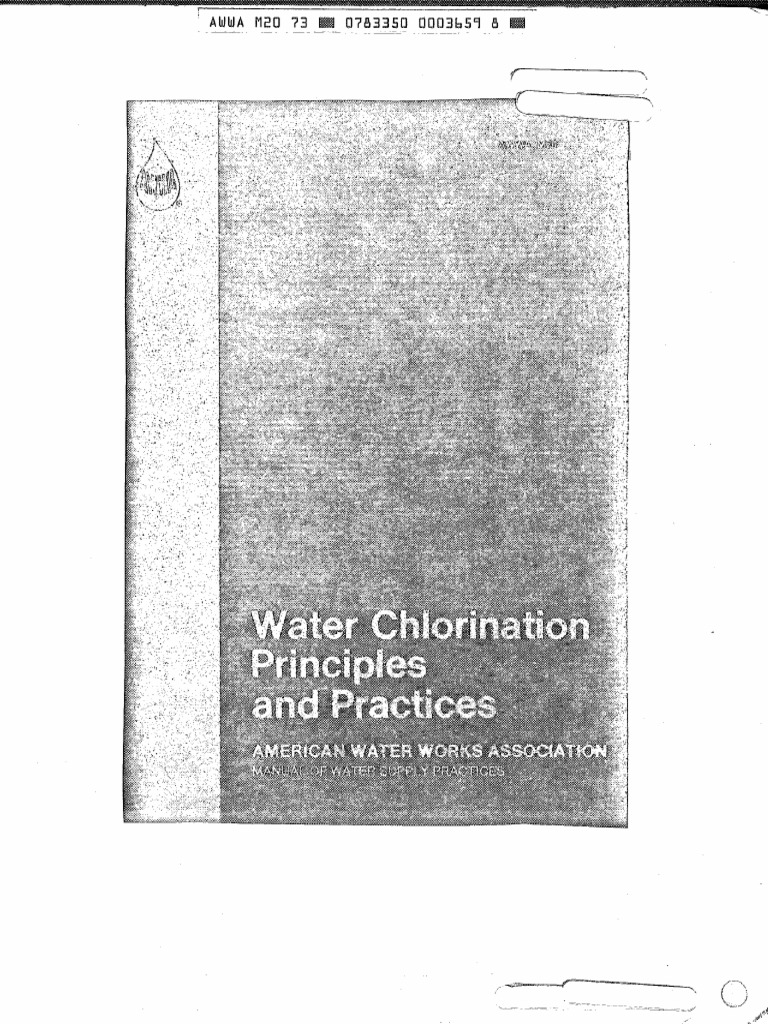 Awwa-M20 (1973) | PDF | Chlorine | Water Purification