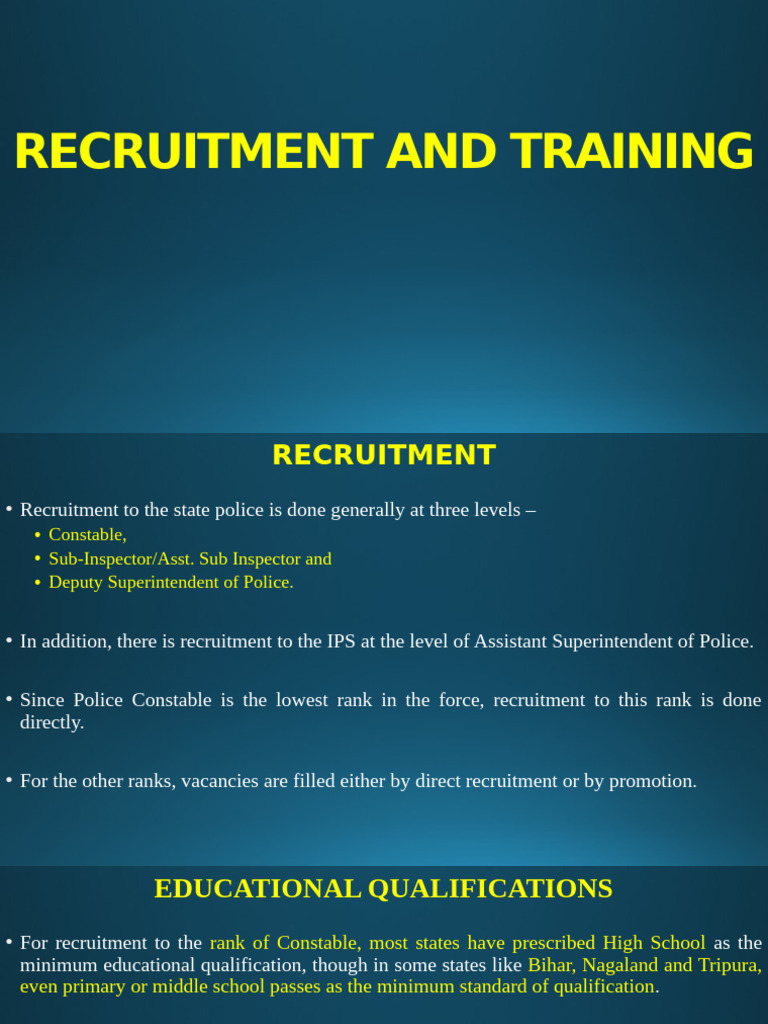 Police Recruitment and Training Overview | PDF | Forensic Science ...