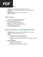Implementation Plan For TechCorp's IAM Platform | PDF