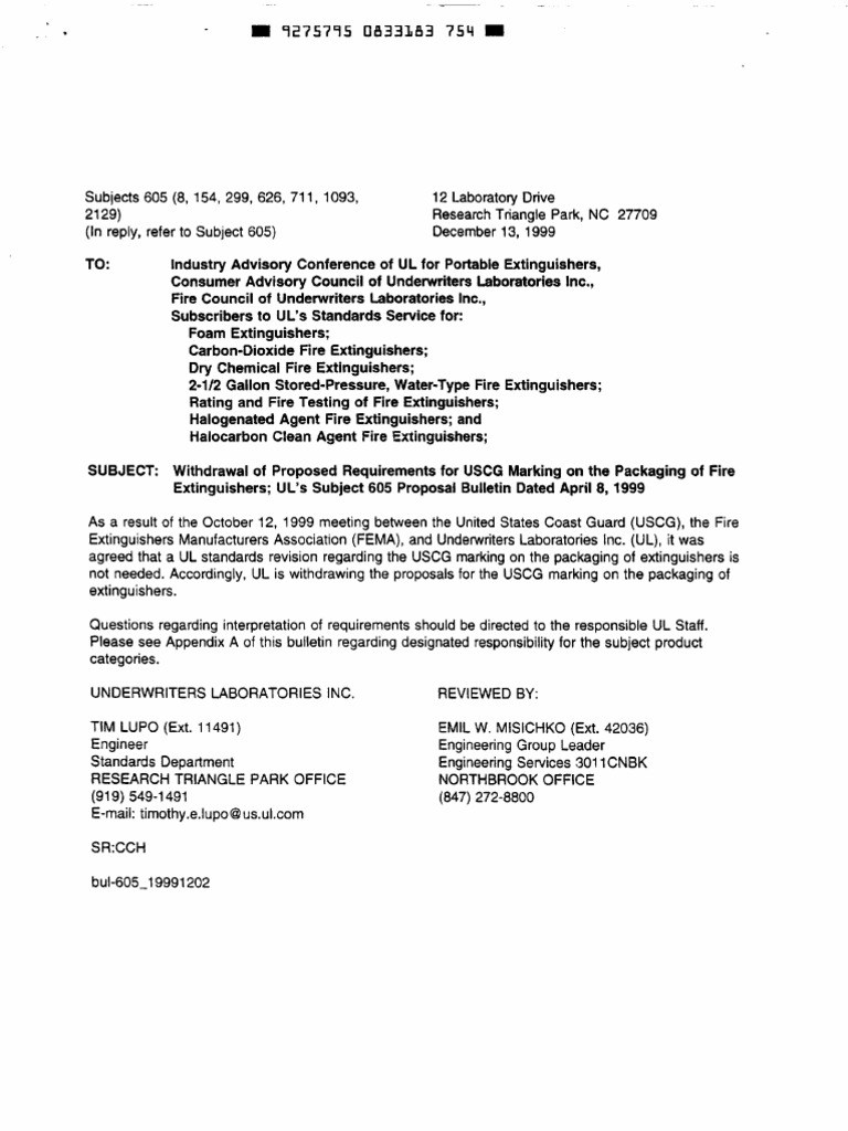 UL 604-1999 | PDF | Fire Protection | Materials