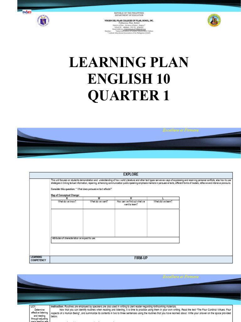 Learning Plan q1 | PDF | Oedipus