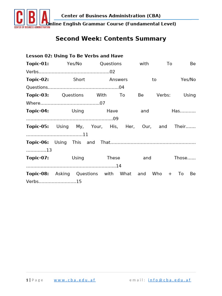 Second Week-Materials | PDF | English Grammar | Question