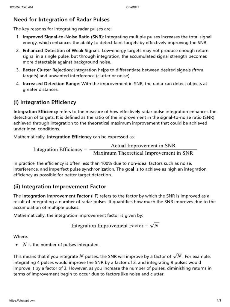 Integration if Radar Pulses | PDF