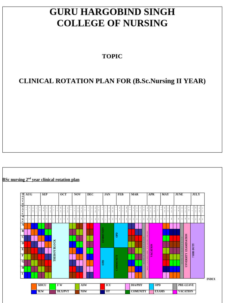 B.Sc Nursing II Year Clinical Rotation Plan | PDF