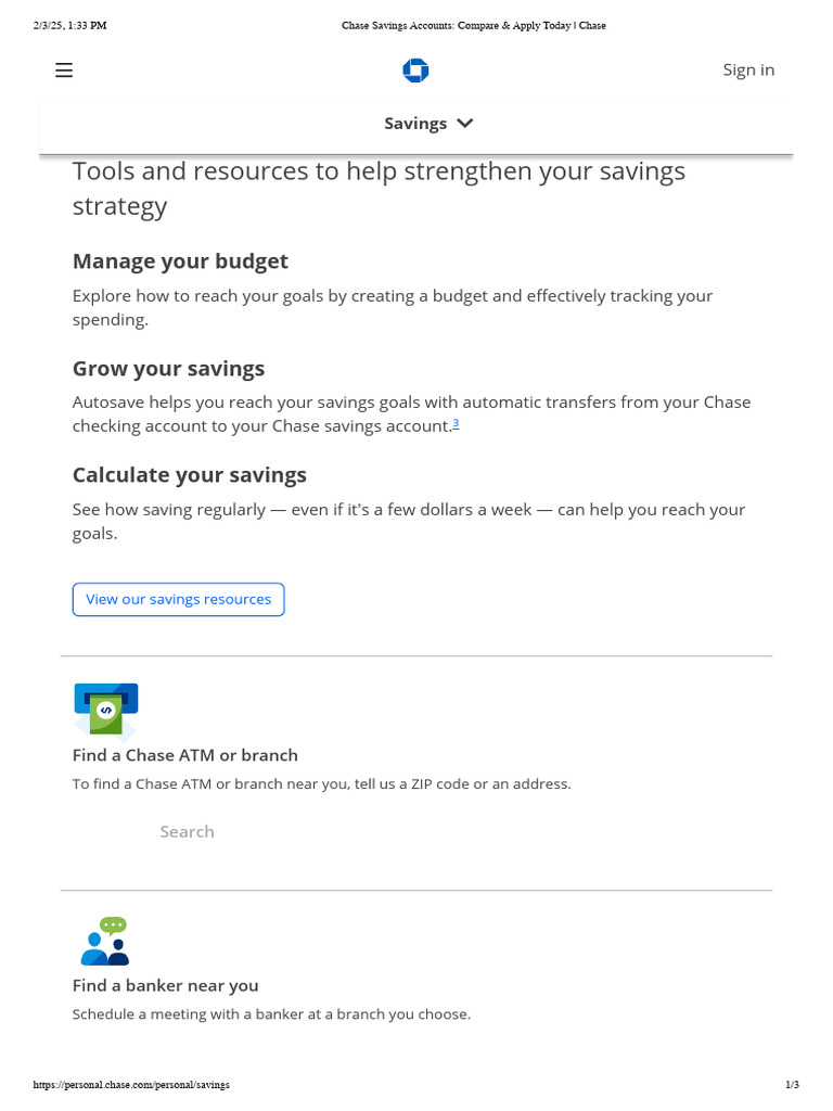 Chase Savings Accounts_ Compare & Apply Today _ Chase | PDF ...