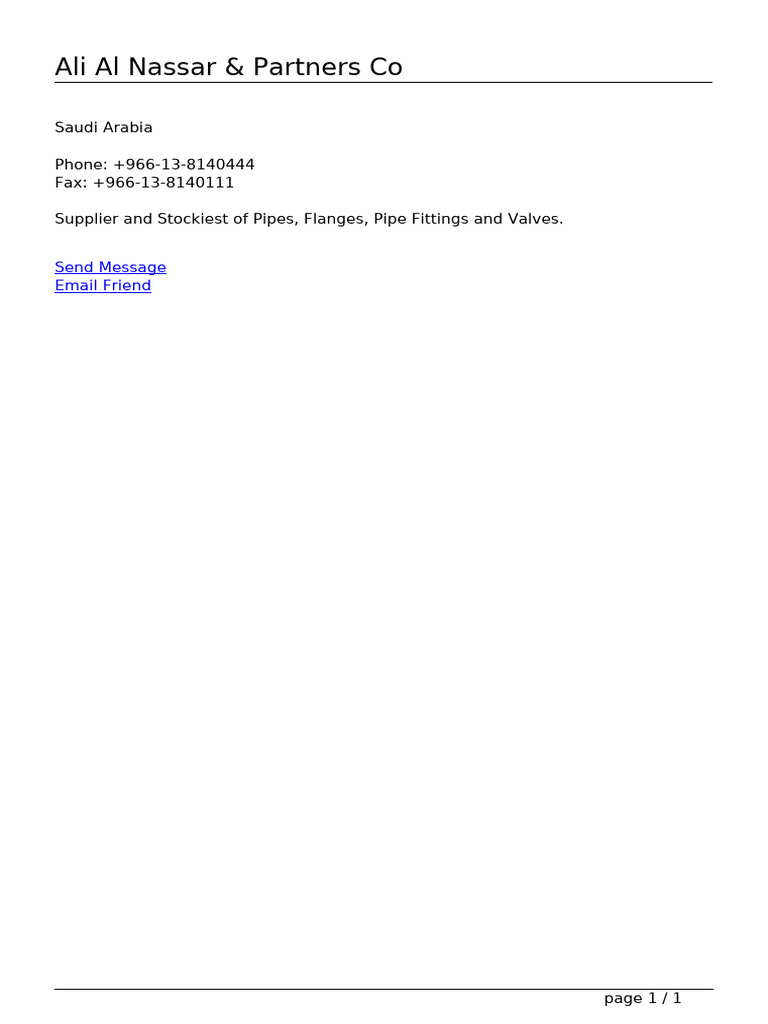 Ali Al Nassar & Partners Co Overview | PDF