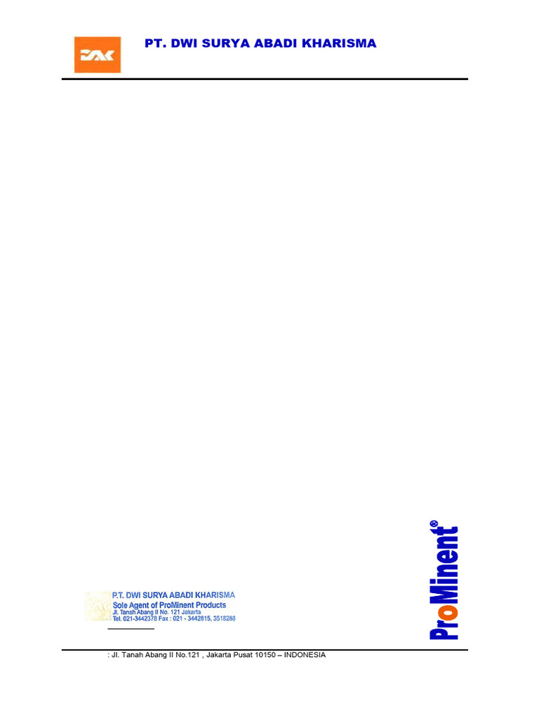 QTN Prominent Inject Chlorine Auto - Perfetti Van Melle | PDF