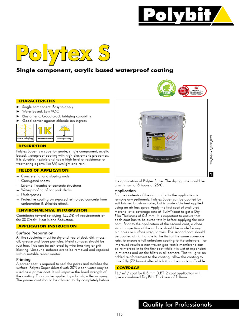 Polybit Polytex S en Ae | PDF | Coating | Concrete