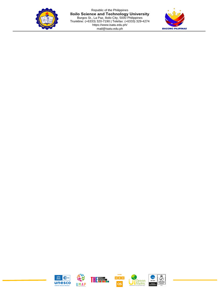 ISAT U Header With Bagong Pilipinas A4 | PDF